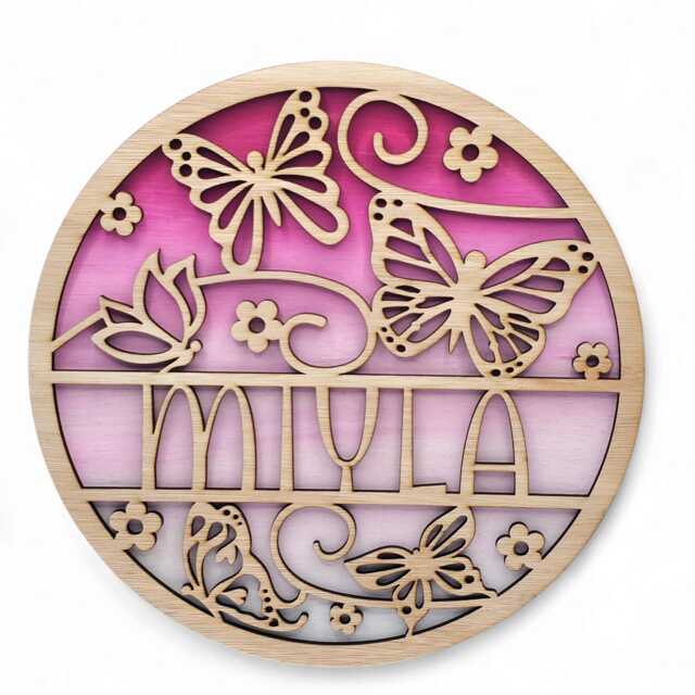 Personalised Butterfly Name Sign For Girls Room - Custom Laser Cut ...