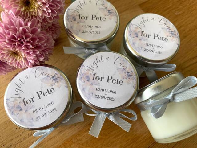 100 Personalised Memorial Candles Remembrance Funeral Favors by Etsy ...