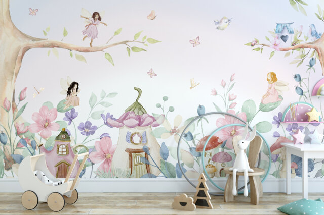 Fairy Mural Wallpaper, Nursery Secret Garden Decor, Wall by Etsy ...