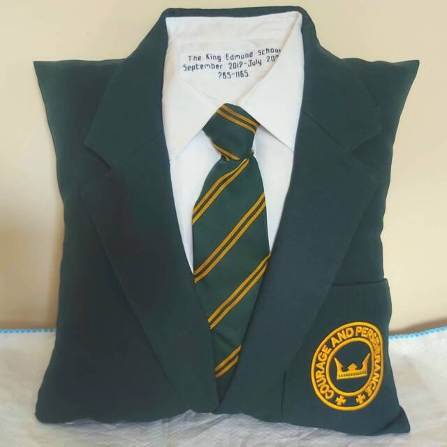 School Uniform Memory Cushion/Pillow Made From School Leavers Kids ...