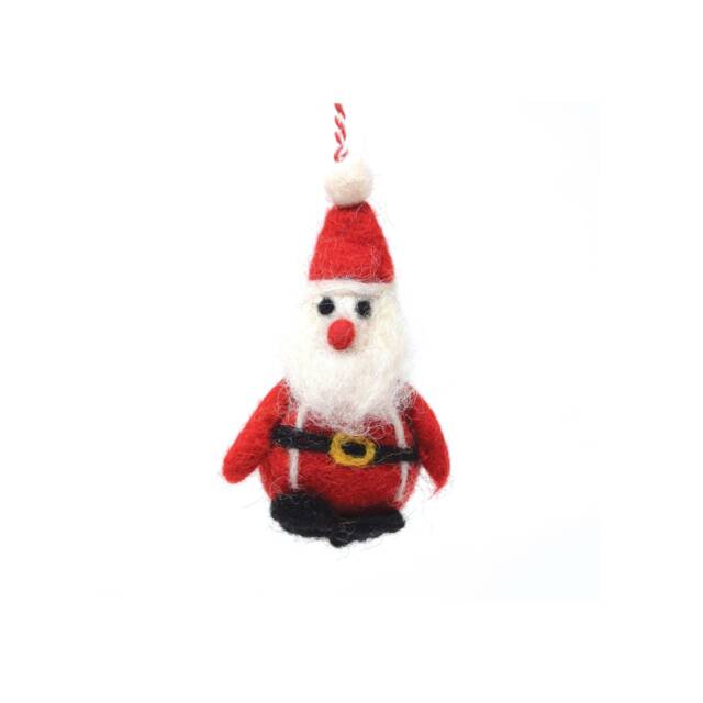 Hand Felted Santa Christmas Ornament Fair Trade Wool Tree Decoration by ...