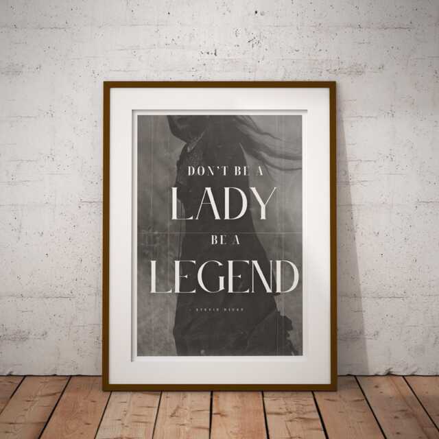 Be A Legend - Le Jour Poster Inspirational Quote Print, Motivational ...