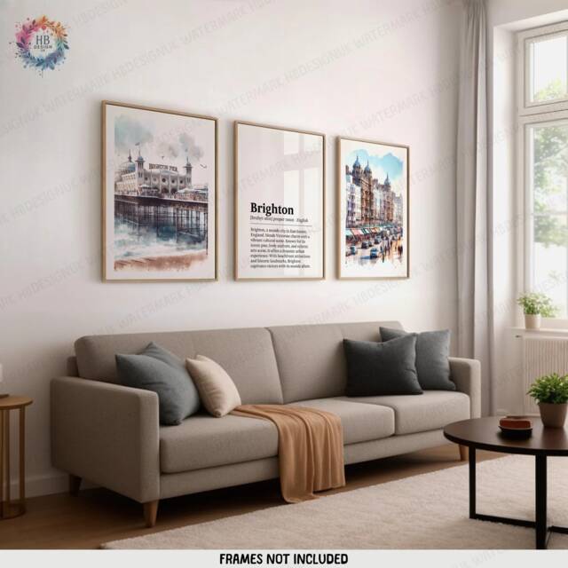 Brighton Poster Prints - Set Of 3 Posters - Watercolour Wall Art Decor ...