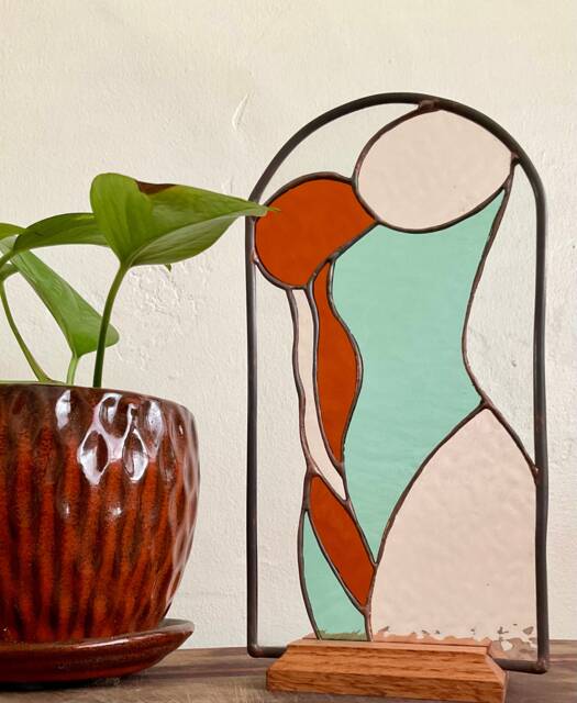 Lady in Amber Stained Glass Panel by Etsy | ufurnish.com