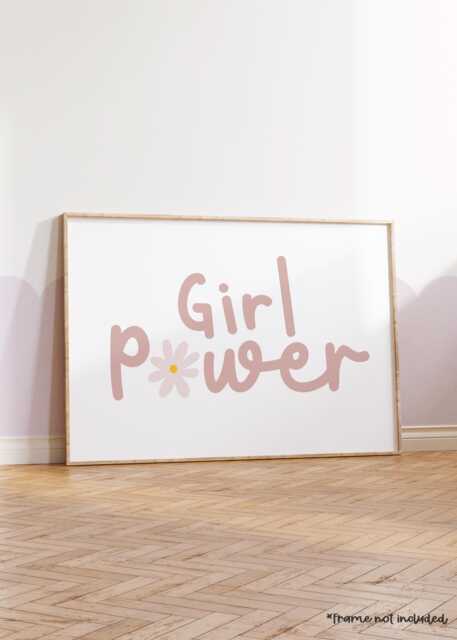 Girl Power, Nursery Prints, Girls Bedroom Affirmation, Feminism, Flower ...