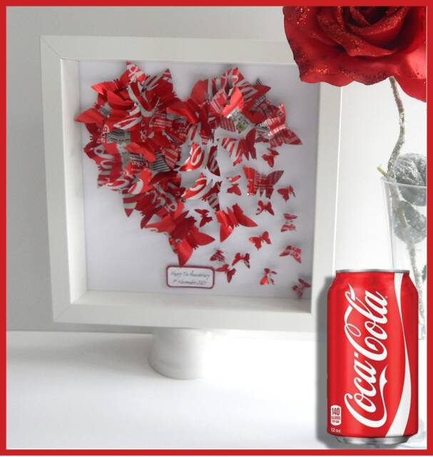 Coca Cola Butterfly Heart - Coke Recycled Soda Tin Can Picture Wedding ...