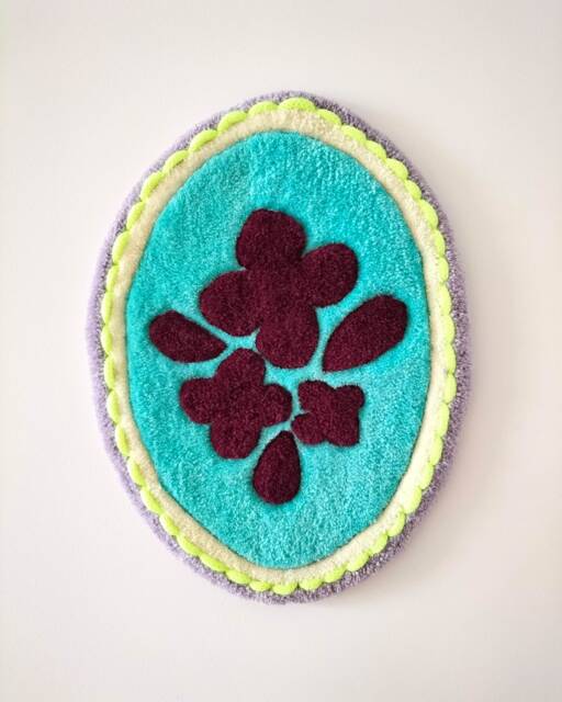 Cameo Classic Flowers, Tufted Rug, Wall Art, Pastel Decoration ...