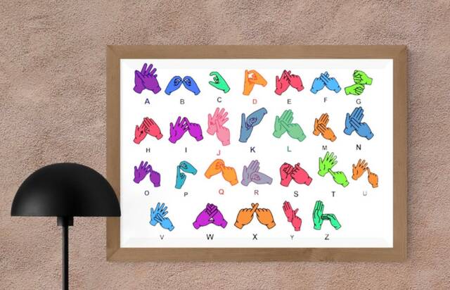 British Sign Language Alphabet Print Rainbow Wall Art by Etsy ...