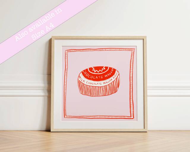 Tunnock's Teacake Print - Kitchen Art Wall - A3 Prints A4 5x7 6x6 5x5 ...