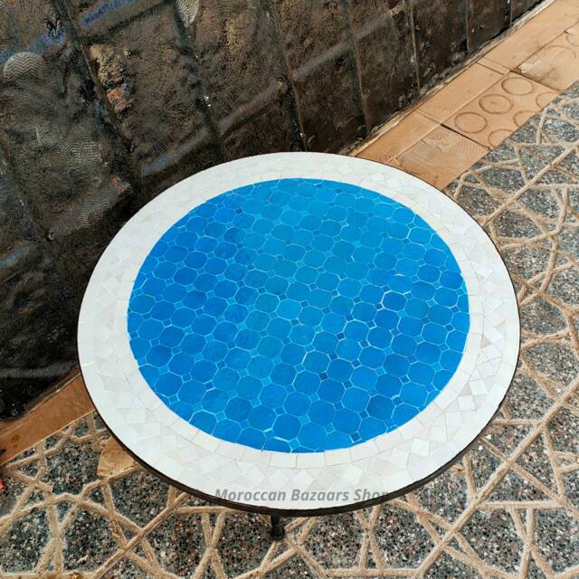 style Your Patio Handcrafted Outdoor Table, New Moroccan Mosaic Round ...