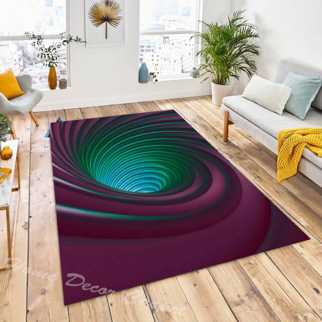 Rug For Bedroom, Living Room, Bedroom Rug, Vortex Carpet, 3D Effect ...