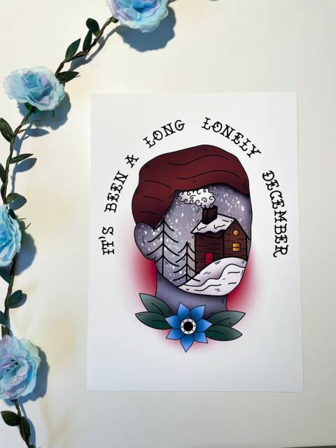 Neck Deep Inspired Art Print, A5 Traditional Tattoo Art, Gift For ...