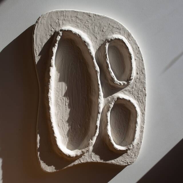 Wabi Sabi Relief Sculpture - Japandi Wall Art Monochrome Textured Artwork Organic Shapes ...