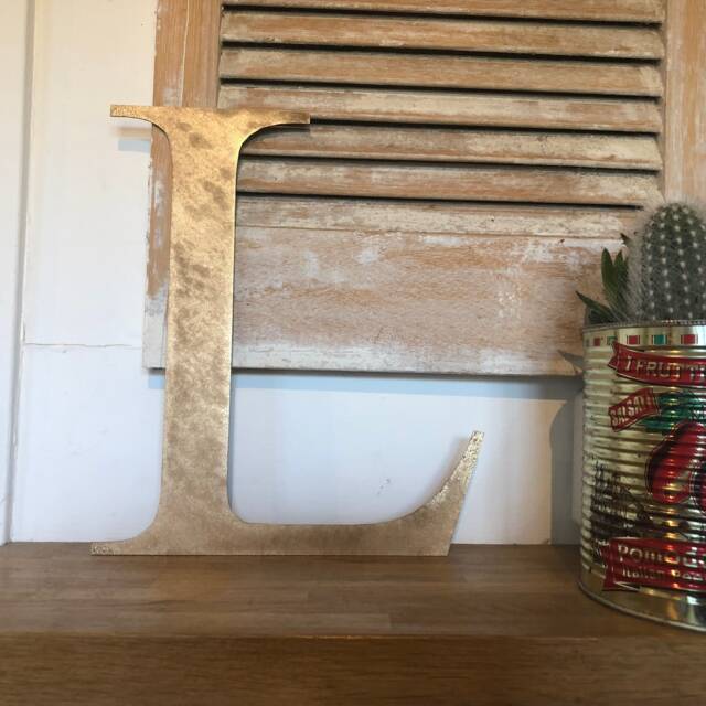 Gold Metal Classic Letter L/Personalised Gift Vintage Letters Rustic ...