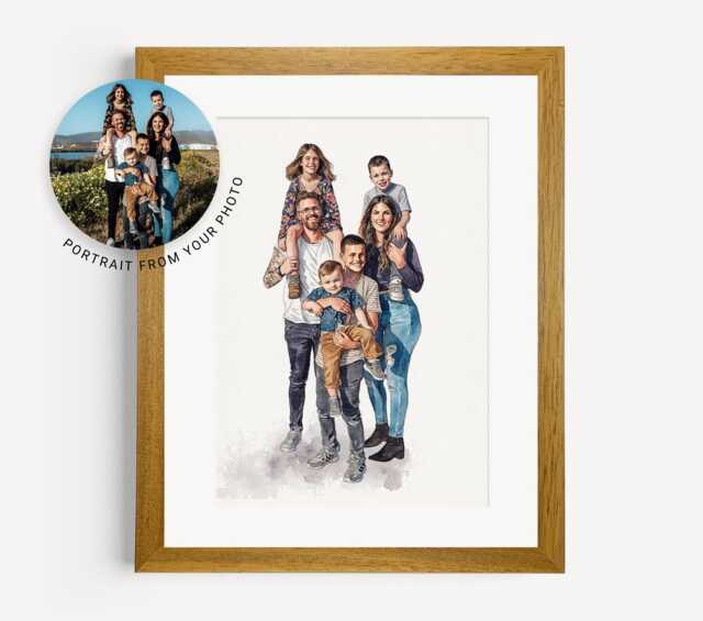 Custom Family Illustration, Portrait From Photo, Personalised ...
