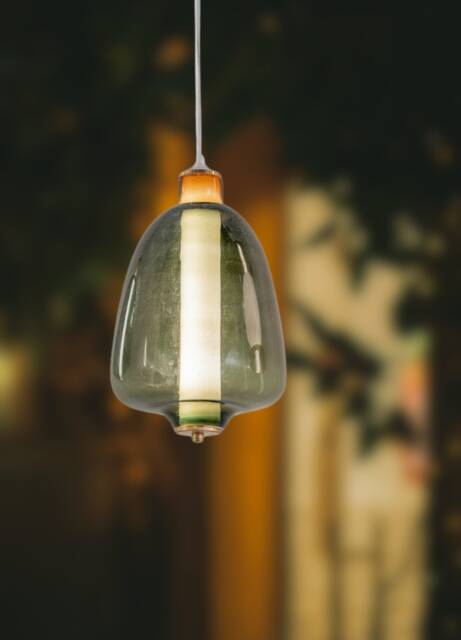 Blown Glass Pendant Light - Modern Kitchen Island Ceiling Fixture ...