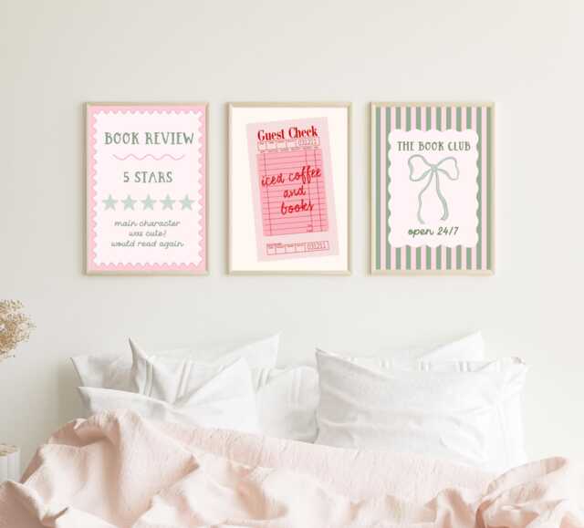 Book Club Art Print - A4 A5 Wall Reading Nook Soft Girl Review Poster by Etsy | ufurnish.com