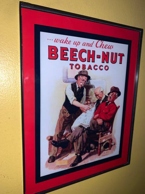 Beechnut Chewing Chaw Tobacco Store Bar Framed Advertising Print Man ...