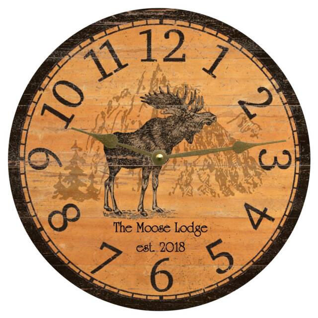 Personalized Moose Wall Clock - Cabin Clock-Lodge Clock by Etsy ...