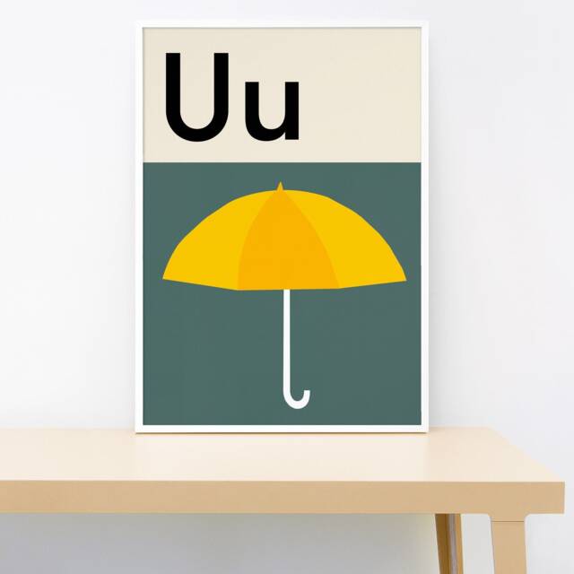Umbrella Alphabet Letter U Print Nursery Wall Art by Etsy | ufurnish.com