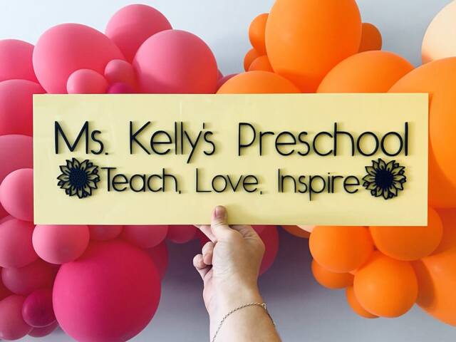 Custom Acrylic Name Signs - Laser Cut Sign Teacher Gift Wall Decor ...