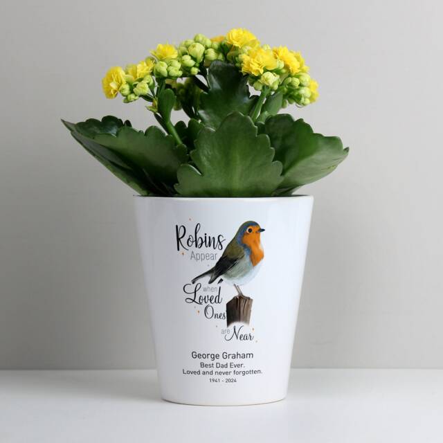 Personalised Robins Appear When Loved Ones Are Near Plant Pot - Beautiful Robin Memorial ...
