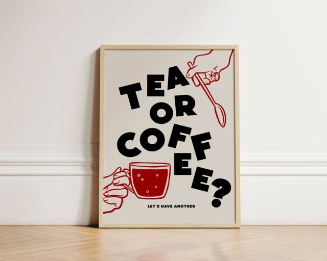 Tea Or Coffee Print, Kitchen Wall Art, Decor, Trendy Corner, Home Inspo ...