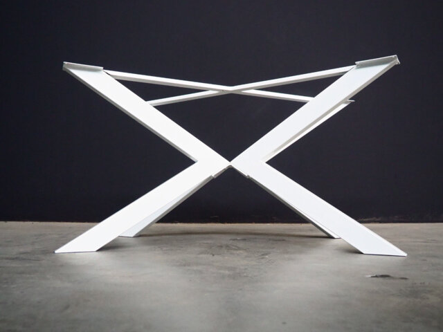 "Metal Dining Table Base - Modern Sculptural Steel Legs For Glass Or ...