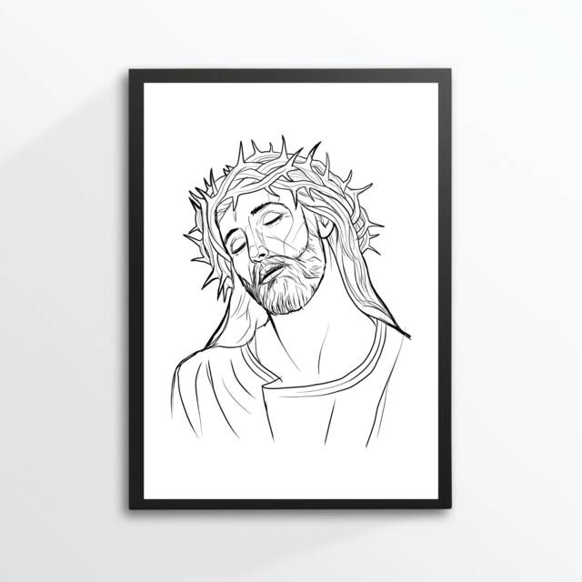 Din A4 Art Print Without Frame - Jesus Crown Of Thorns Christ Inri God ...