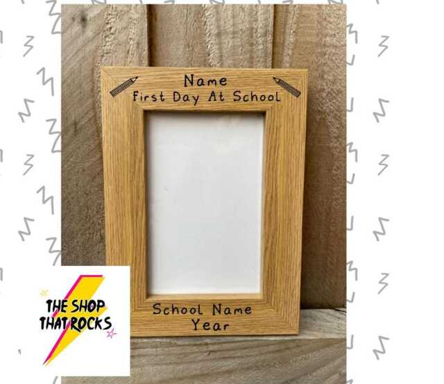 Wooden 1st Day Of School Photo Frame, Personalised First At School ...