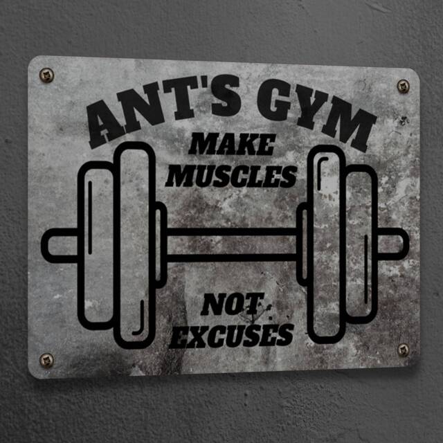 Home Gym Sign - Custom Made Personalised Metal Signs - Decor, Fitness ...