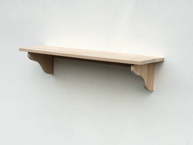 Solid Oak Wall 23cm Deep Shelf, For Books, Display Shelves, Cook ...