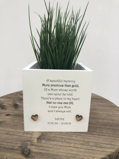 Memorial Mum Mam Mom Mummy Flower/Plant Pot Personalised Bereavement in ...