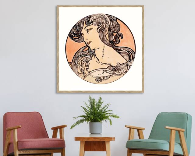 Framed Print - Alphonse Mucha Art Deco Exhibition Poster Nouveau Wall D ...