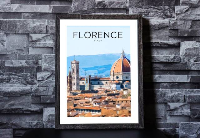 Florence Poster, Italy Print, Custom Art Travel Painting, Wall Art ...