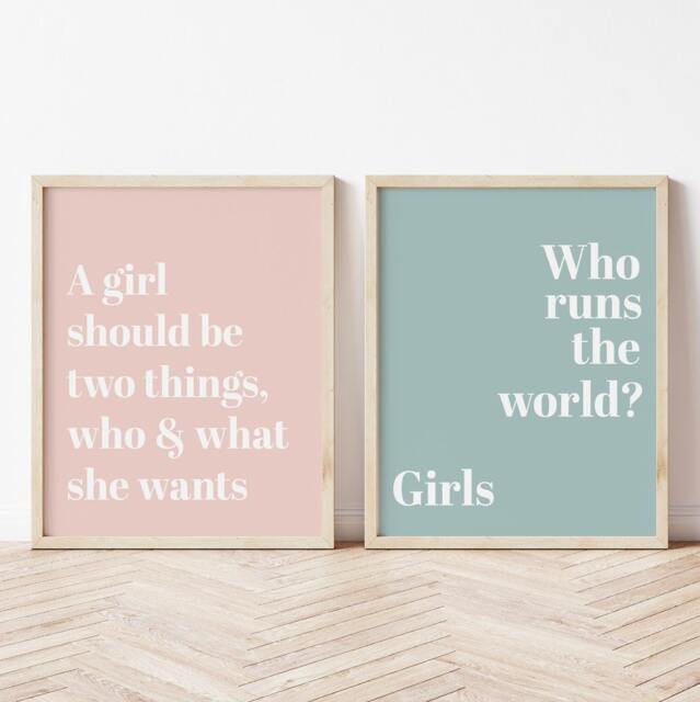 Girls Bedroom Print Set - Inspirational Wall Art by Etsy | ufurnish.com