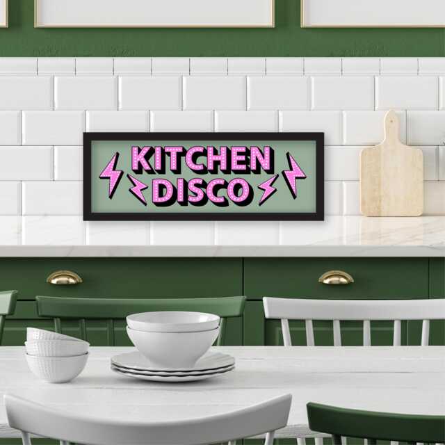 Framed Kitchen Disco Print, Wall Decor, Sign, Slogans, Panoramic Prints ...