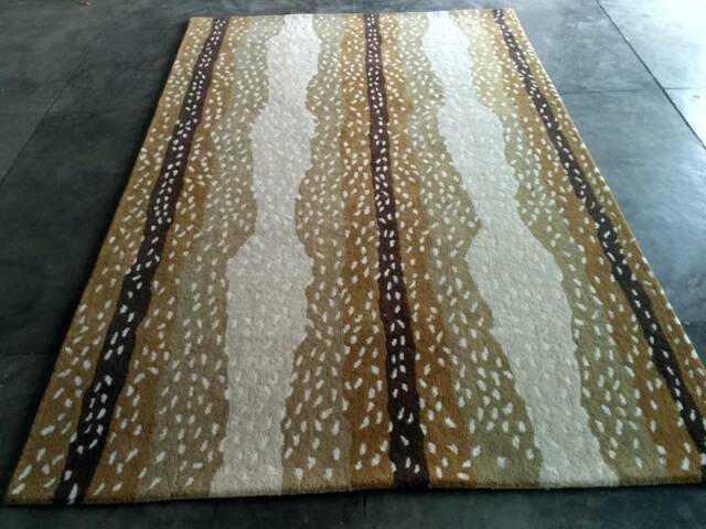Hand Tufted Leopard Area Rug Wool & Silk Multi Colored Animal Print For ...