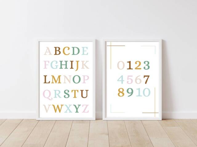 Poster Alphabet & Numbers/Poster Duo Abc & 123 - Children's Baby Room ...