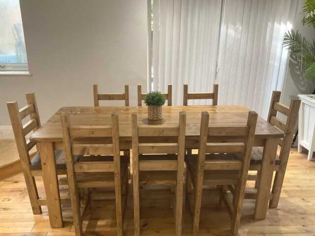 Beautiful, Farmhouse Rustic Dining Table & 8 Chunky Chairs by Etsy ...