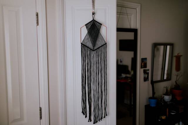 Geometric Macrame Wall Hanging - Custom Colour Made-To-Order Hexagon ...