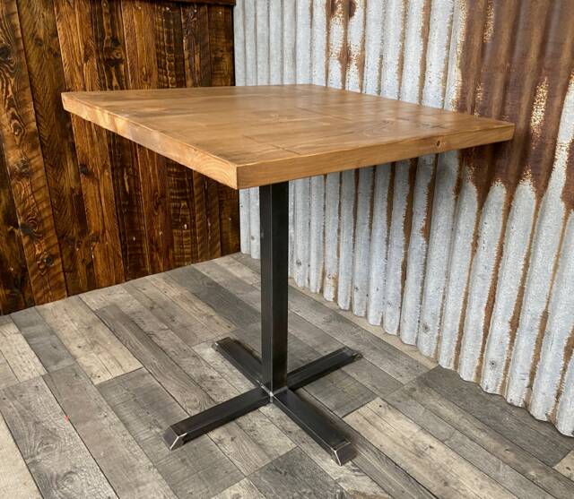 Table With Pedestal Style Legs, Slimline Space Saving Table For Seating ...