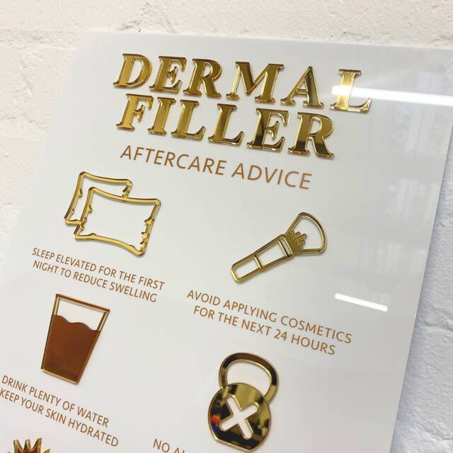 Dermal Filler Aftercare Advice Sign - 3D Acrylic Aesthetics Display ...