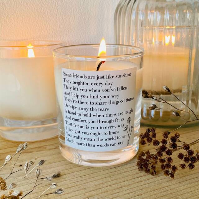 Friendship Candle - Warm Vanilla Honey Scented Soy Wax Special Friend ...