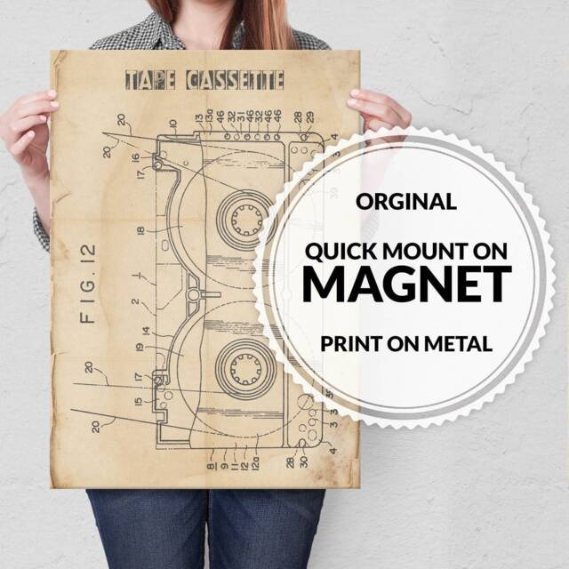 steel Poster - Patent Old Paper Vintage Magnet Mounted Full Metal Wall ...