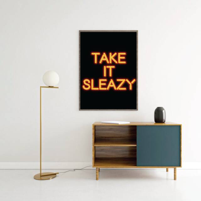 Canvas Take It Sleazy Neon Sign Art Poster Print by Etsy | ufurnish.com