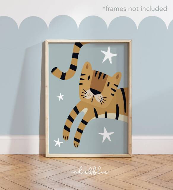 Cute Tiger Print, Kids Playroom Bedroom Decor, Boy Nursery Wall Art by ...