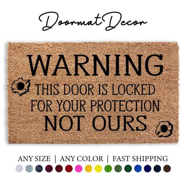 Locked Door Protection Doormat 2nd Amendment Welcome Mat Home Security ...