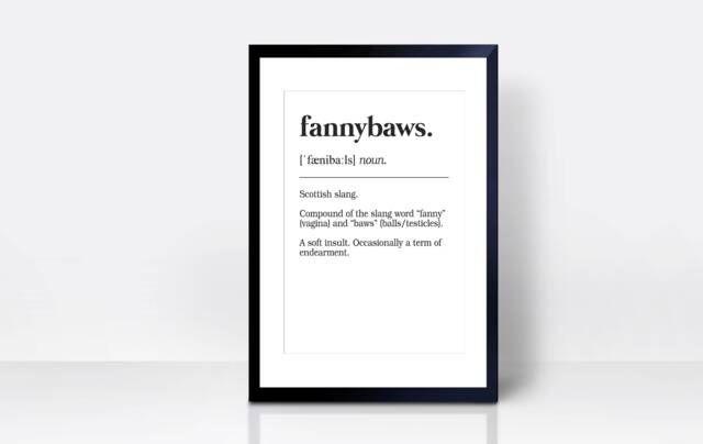 Fannybaws Definition Thick Cardstock Wall Art Print - Gift Home Decor ...