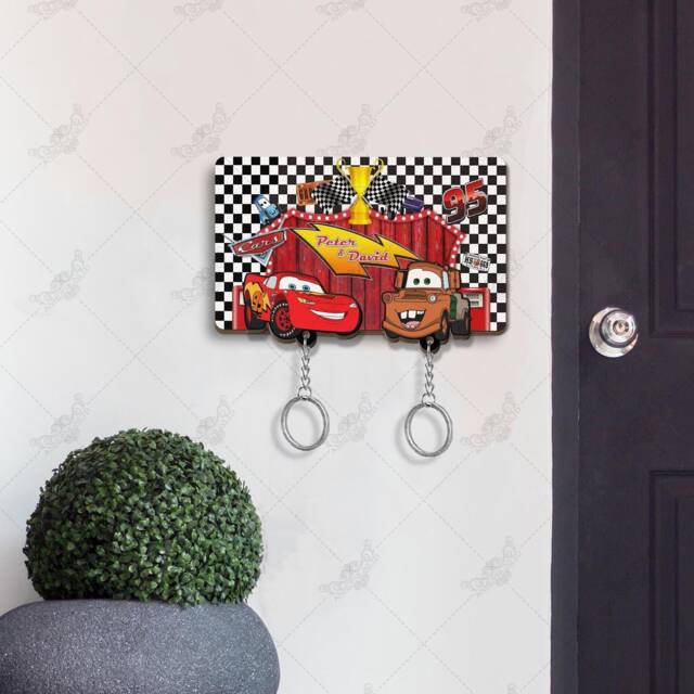Personalized Cars Movie Keychain Holder, Lightning Mcqueen & Mater Key ...